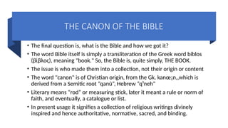 Lecture-8-Canon-of-the-Bible-1. canonization | PPTX