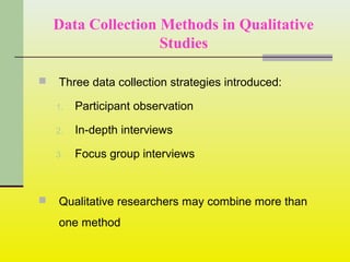 Qualitative Data Collection Methods