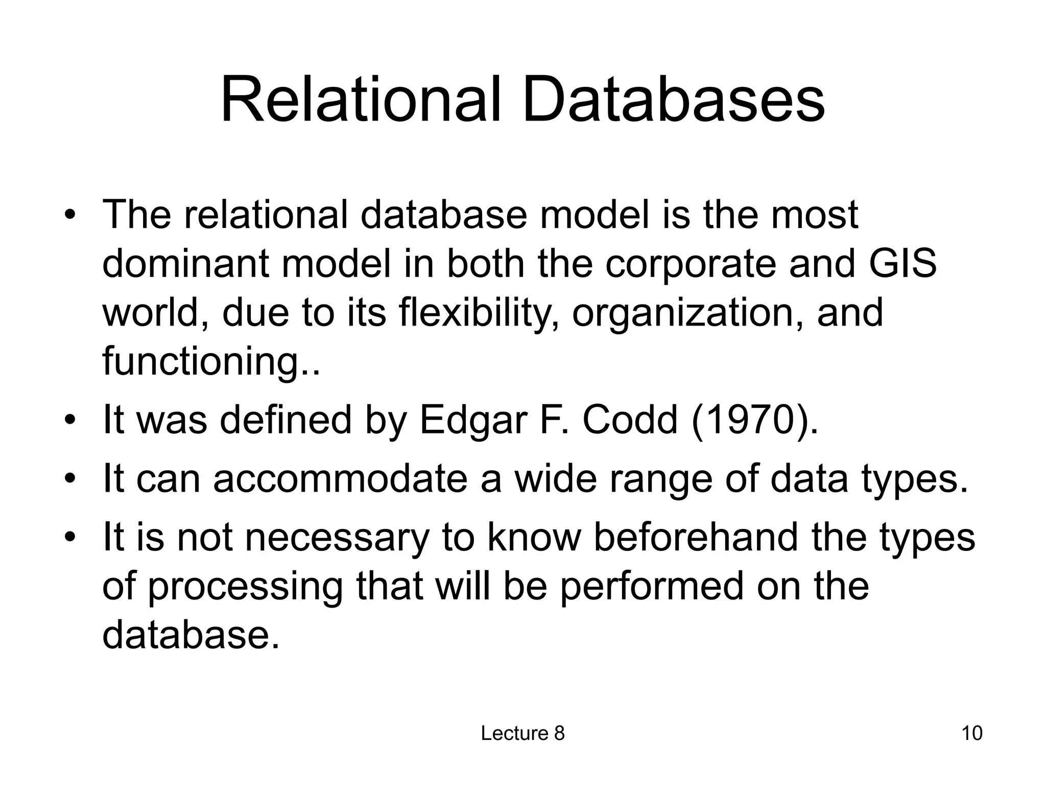 Lecture 8 The Gis Database Part 1ppt