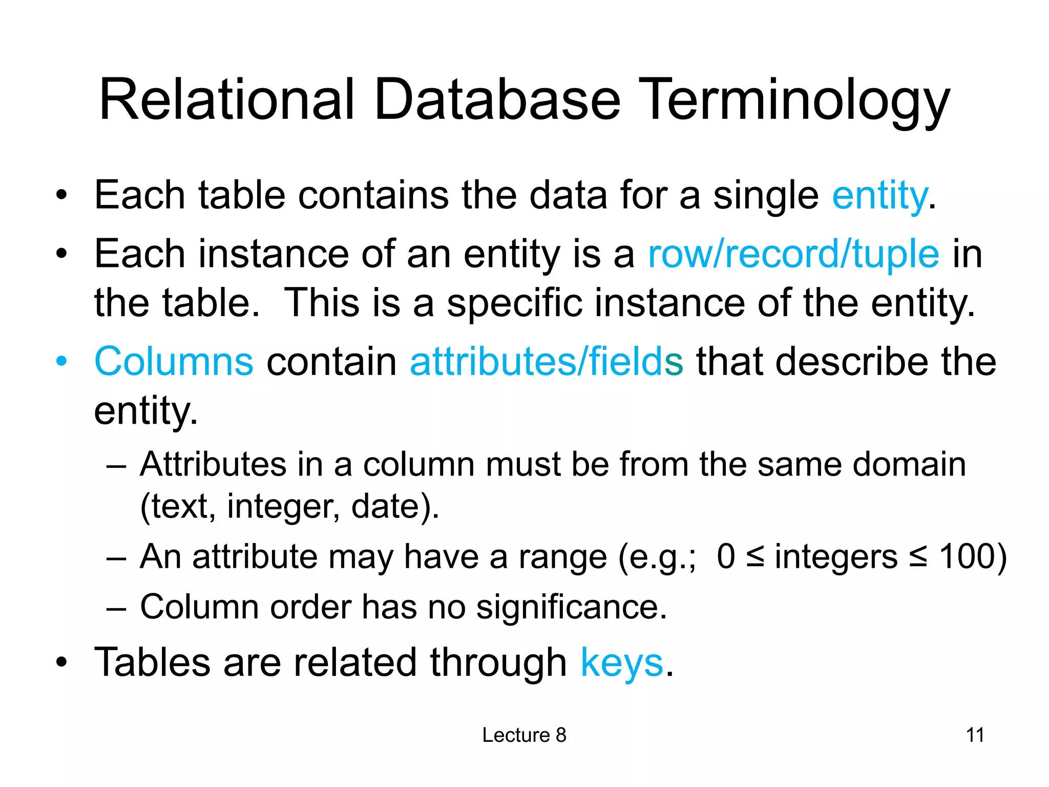 Lecture 8 The Gis Database Part 1ppt Databases Computer Software