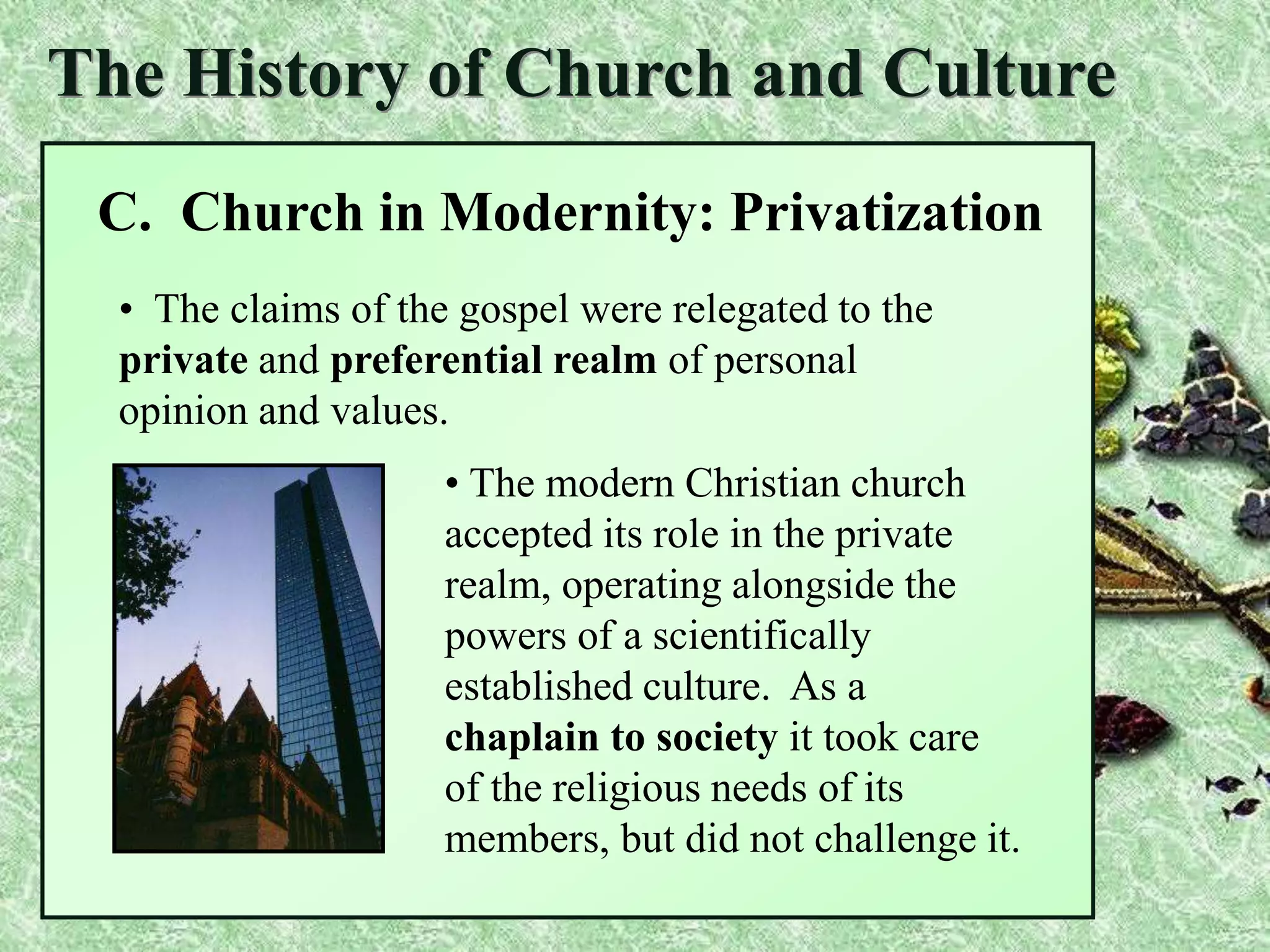 Lecture 8: Early Church & Culture | PPSX