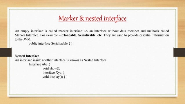Lecture 8 abstract class and interface | PPTX