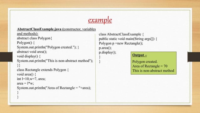 Lecture 8 abstract class and interface | PPTX
