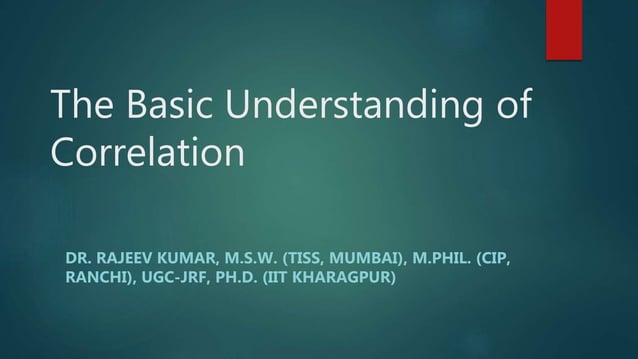 Lecture 8 basic concepts of correlation | PPT
