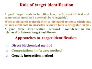 Lecture 8 drug targets and target identification | PDF