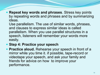 Lecture 8 giving speech. | PPT
