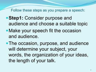 Lecture 8 giving speech. | PPT