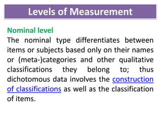 Levels of measurement | PPT