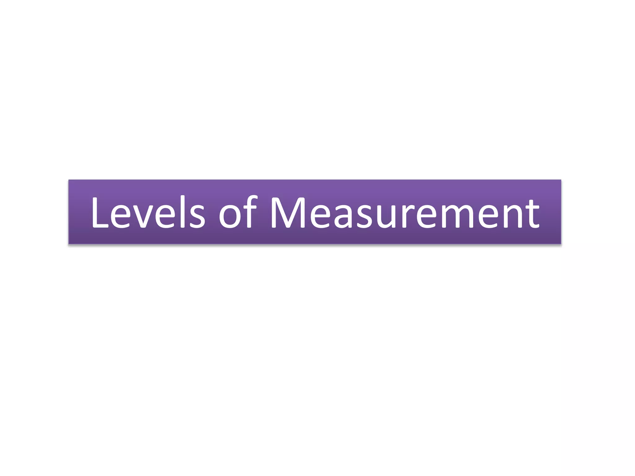 Levels of Measurement | PPTX