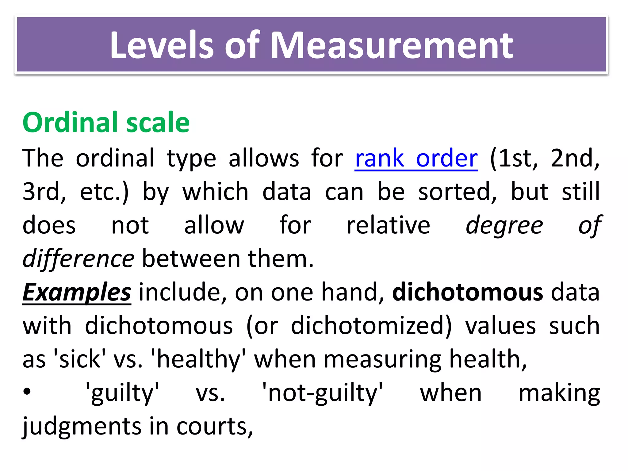 Levels of Measurement | PPTX