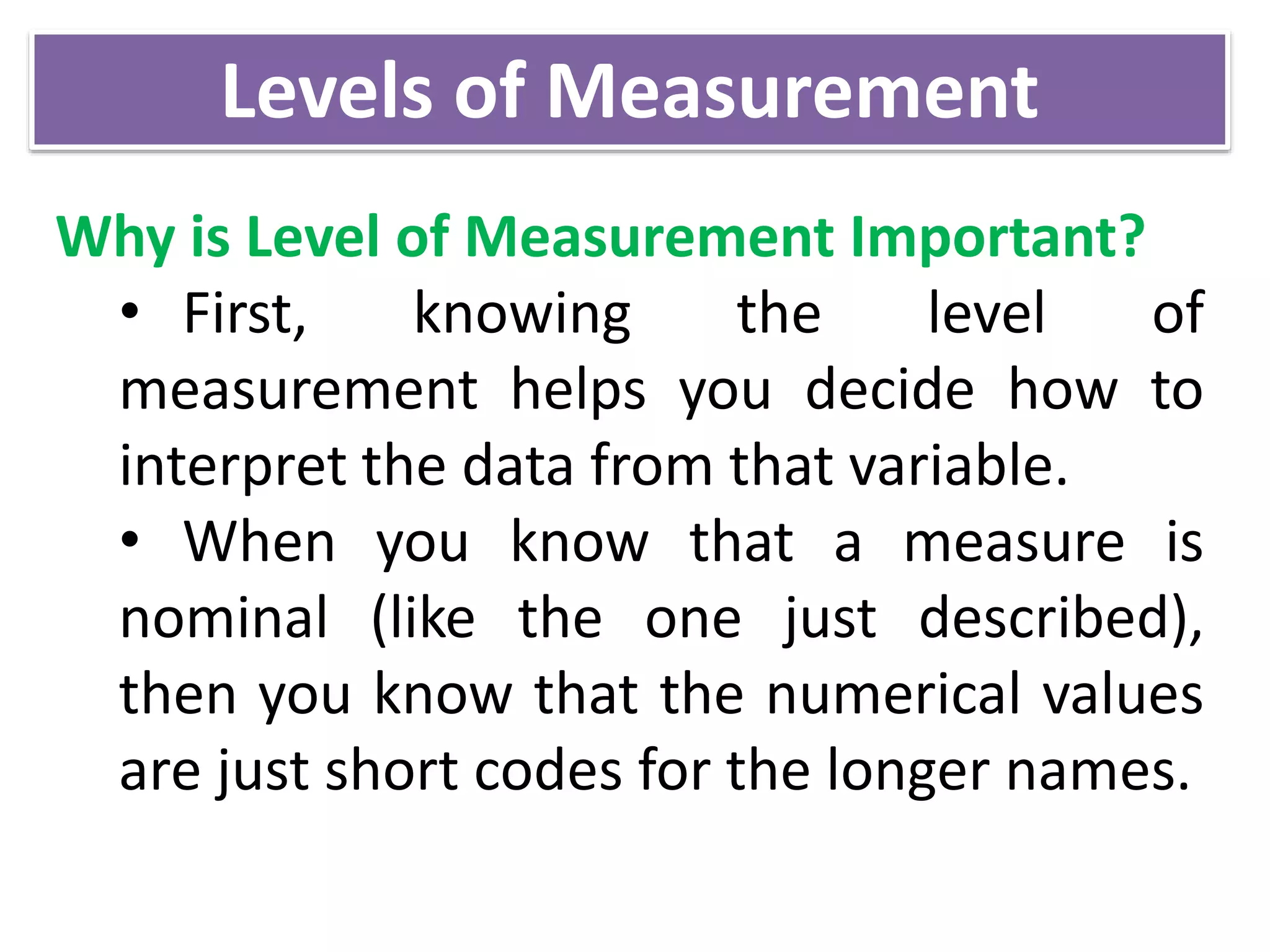 Levels of Measurement | PPTX