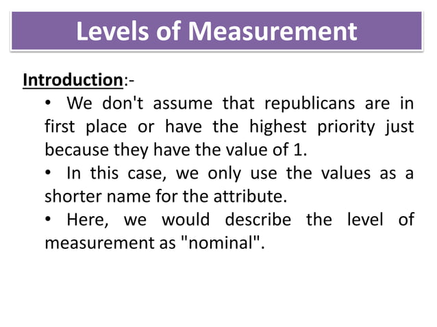 Levels of Measurement | PPTX