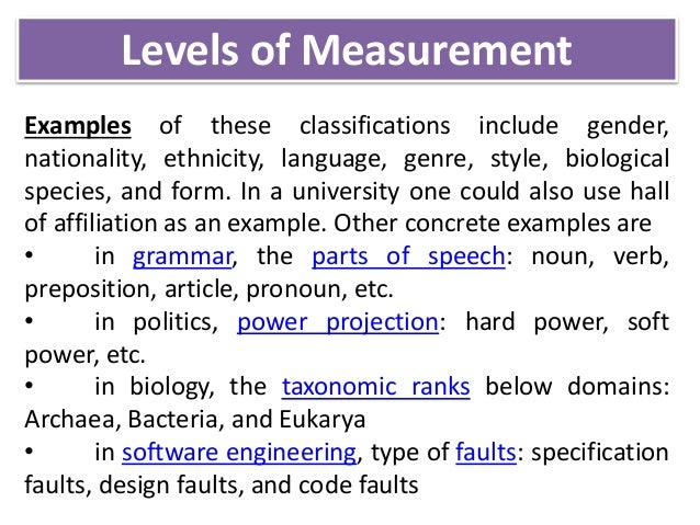Levels of Measurement
