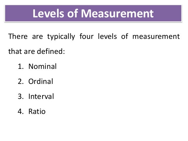 Levels of Measurement