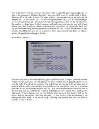 Lecture 8 Ordered Dictionaries | PDF