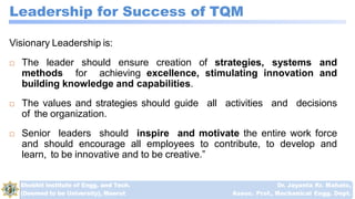 Role of leadership and commitment in quality deployment | PDF