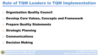 Role of leadership and commitment in quality deployment | PDF