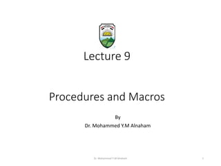 procedures and macros in assembly language lecture9.pdf