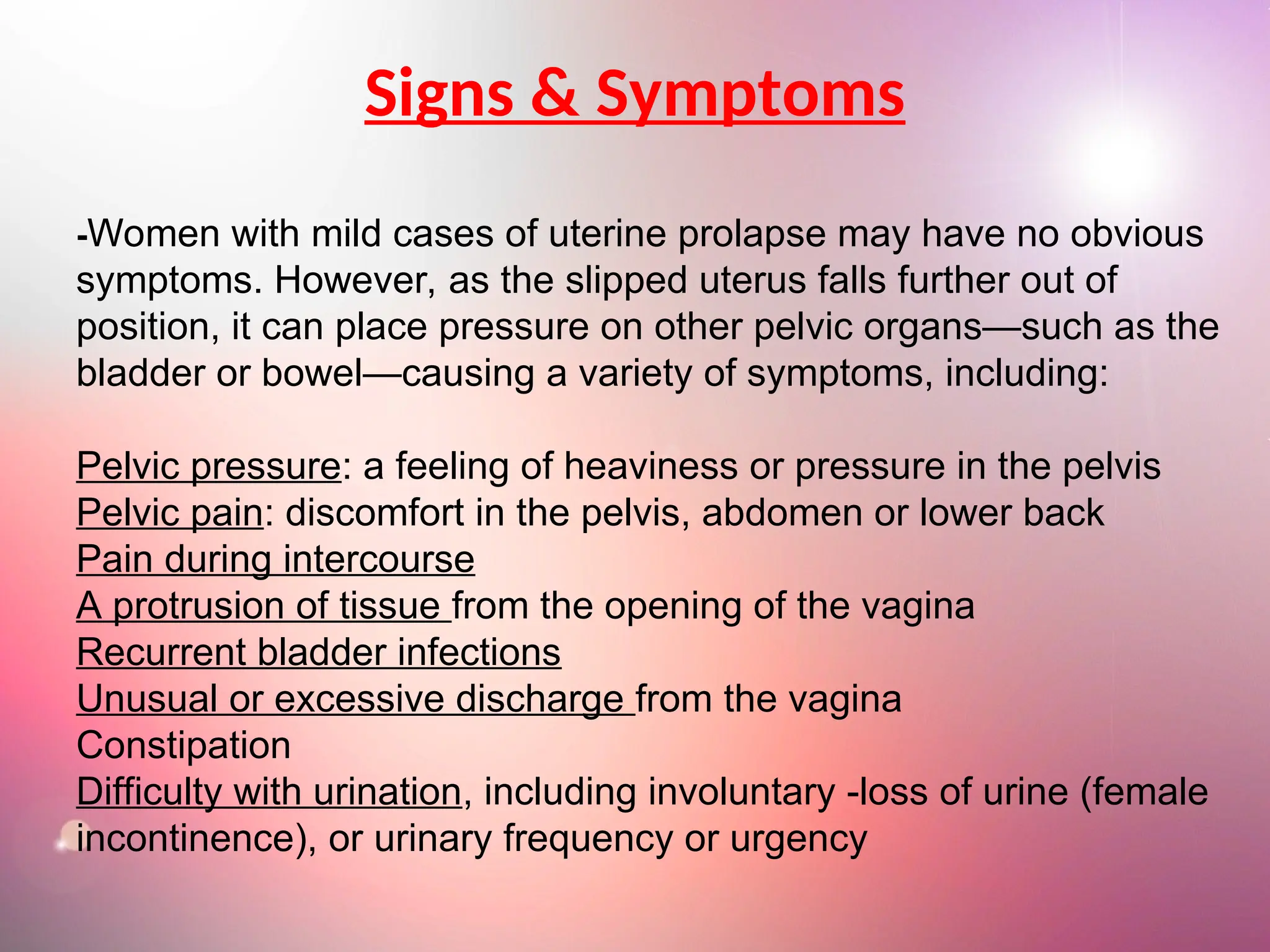 Uterine prolapse presentation for education | PPT