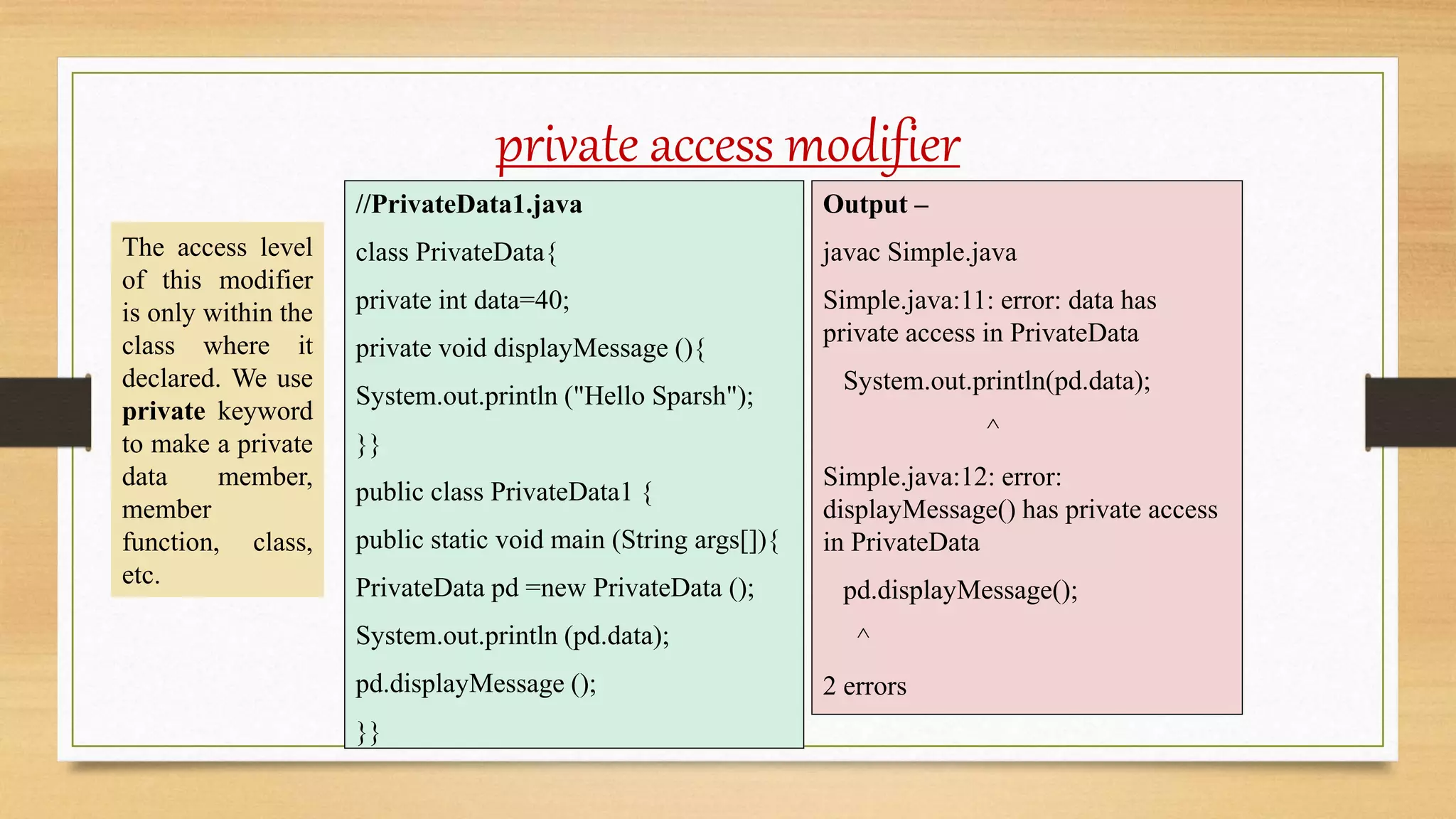 Lecture 9 access modifiers and packages | PPTX