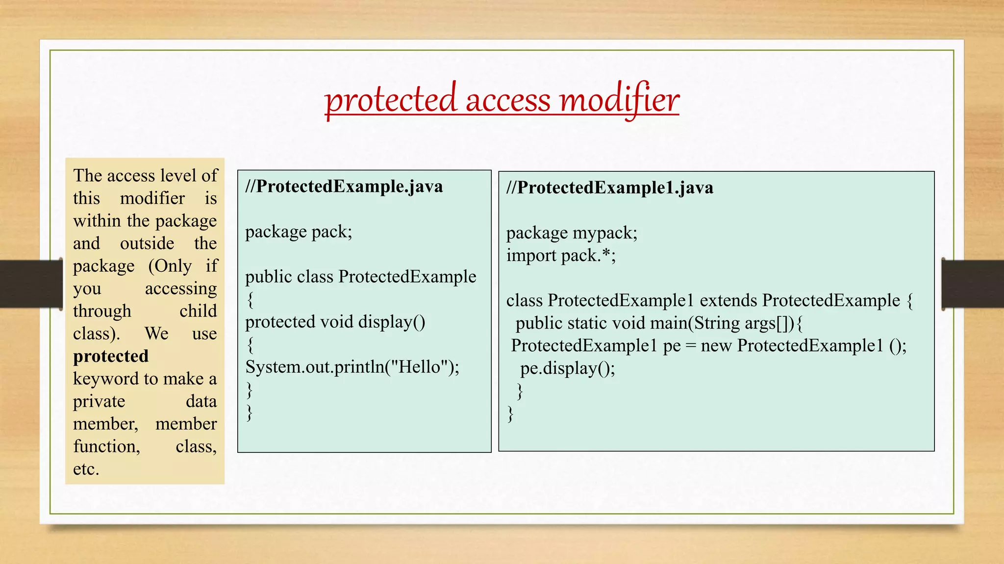 Lecture 9 access modifiers and packages | PPTX