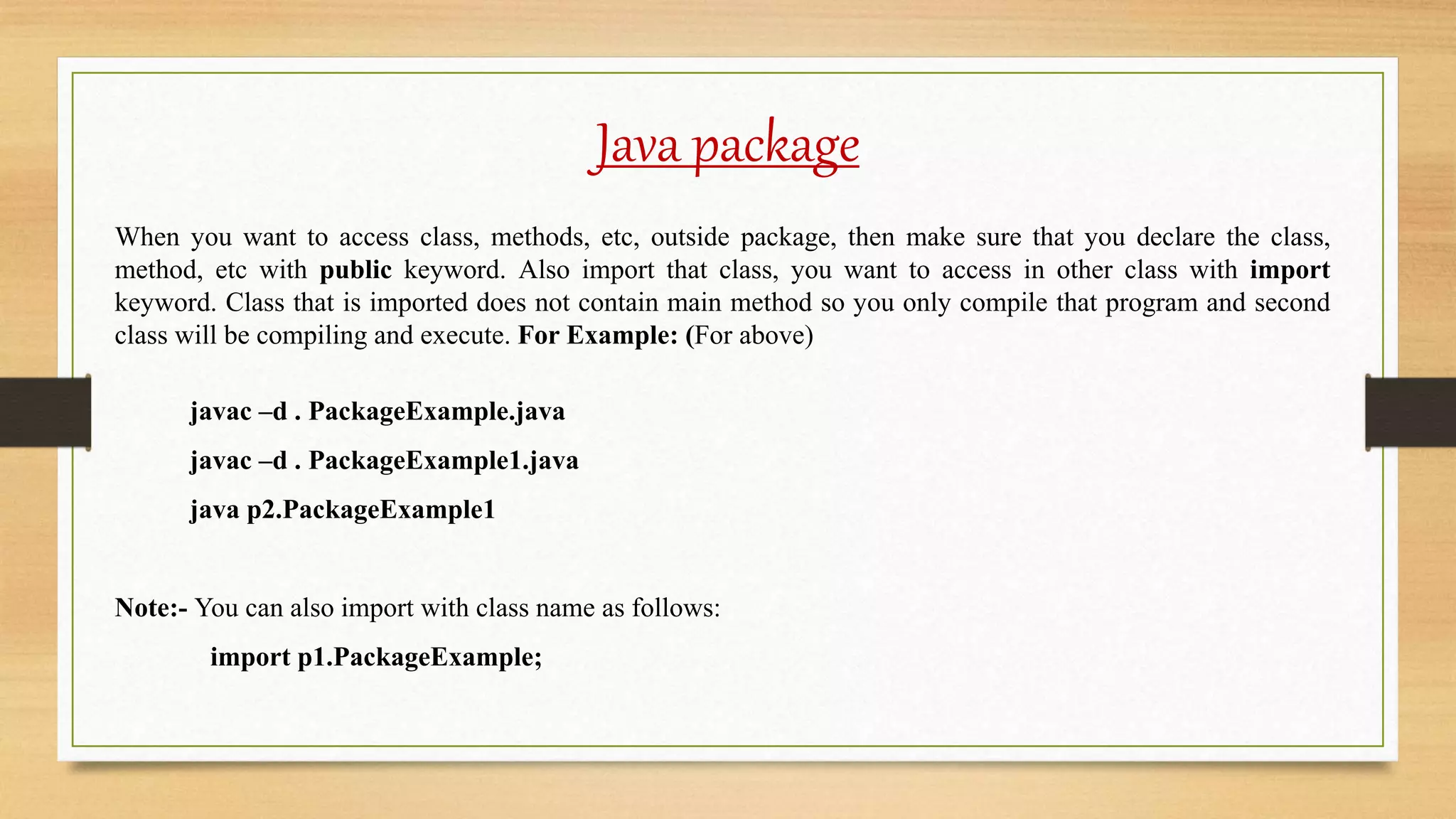 Lecture 9 access modifiers and packages | PPTX
