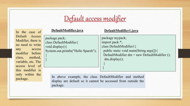 Lecture 9 access modifiers and packages | PPT