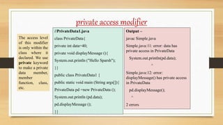 Lecture 9 access modifiers and packages | PPT