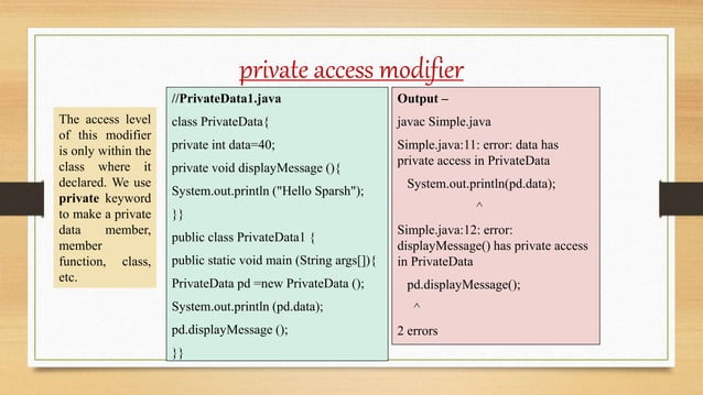 Lecture 9 access modifiers and packages | PPT