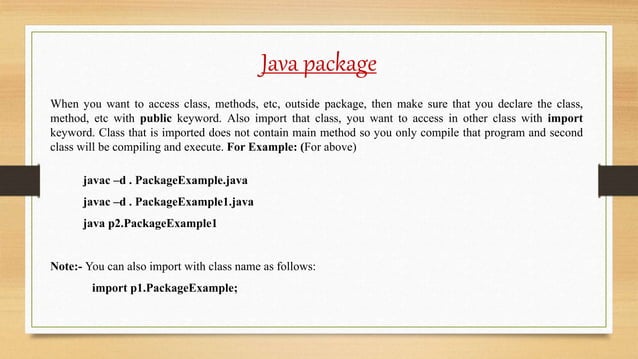 Lecture 9 access modifiers and packages | PPT