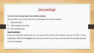Lecture 9 access modifiers and packages | PPT