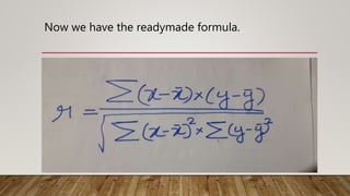 Lecture 9 correlation-manual calcualtion | PPTX