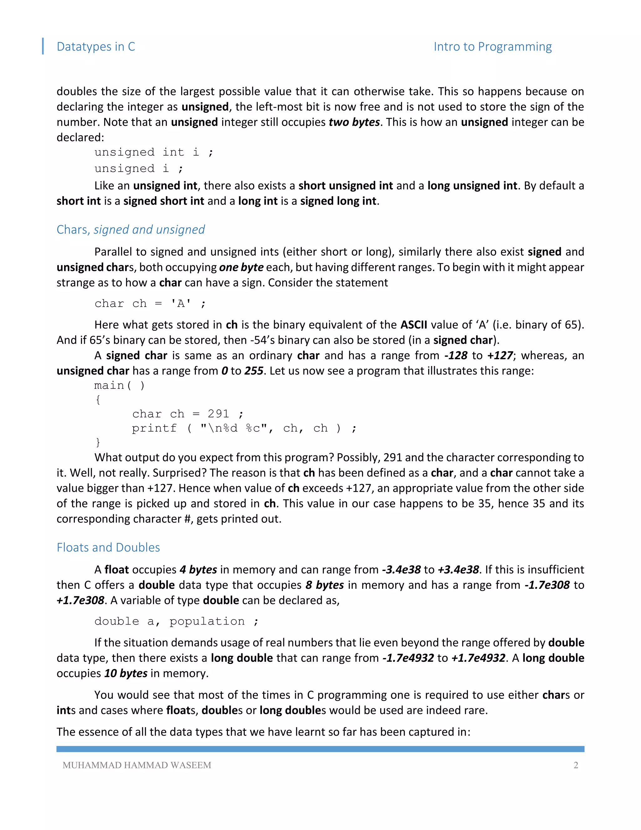 Itp Lecture 05 Datatypes Pdf