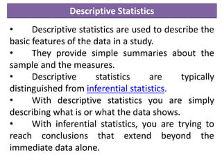 Descriptive statistics | PPT