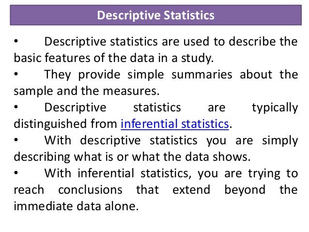 Descriptive statistics
