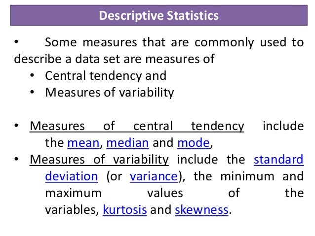 Descriptive statistics