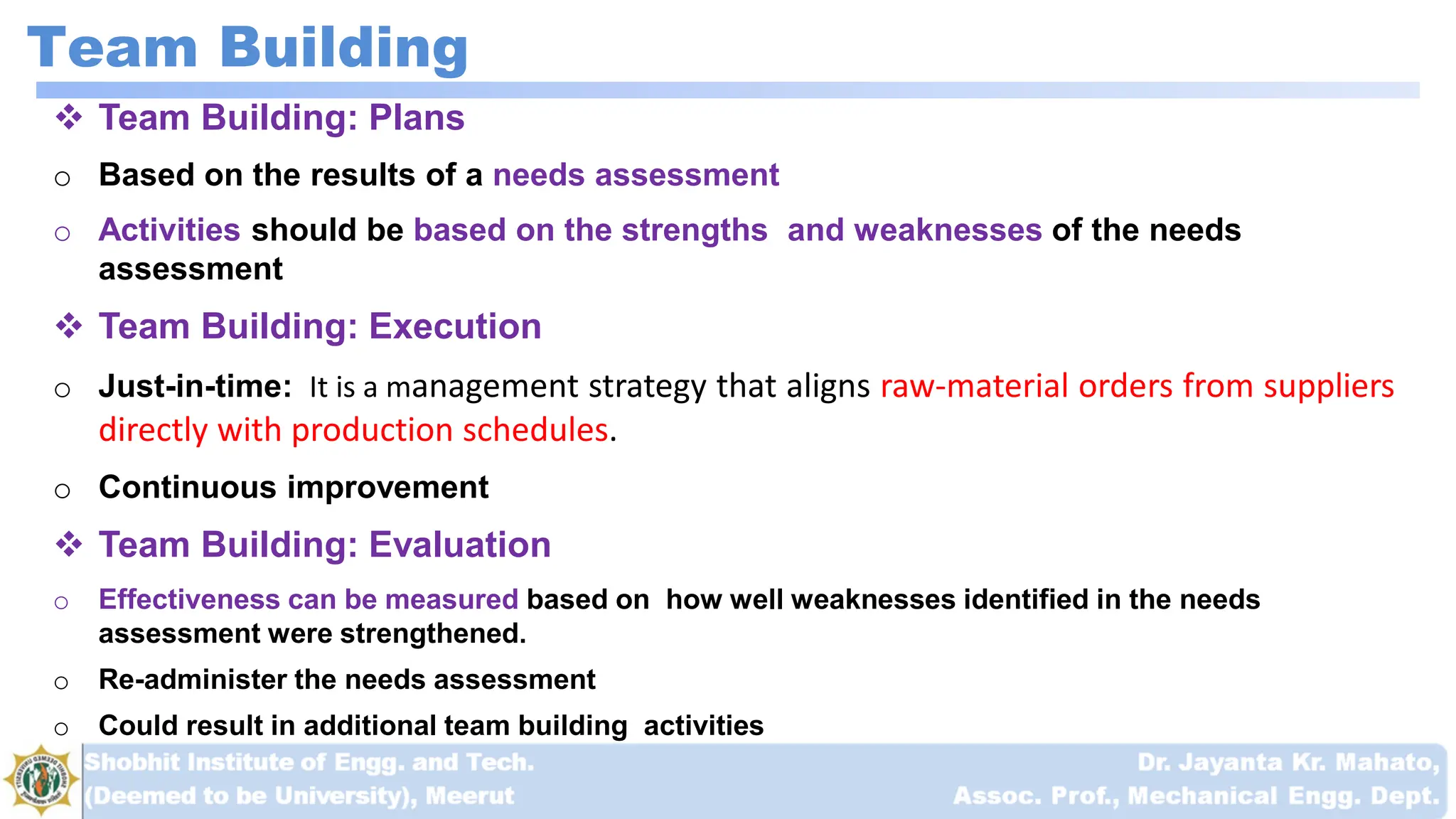 Team Building Concept in Total Quality Management | PDF