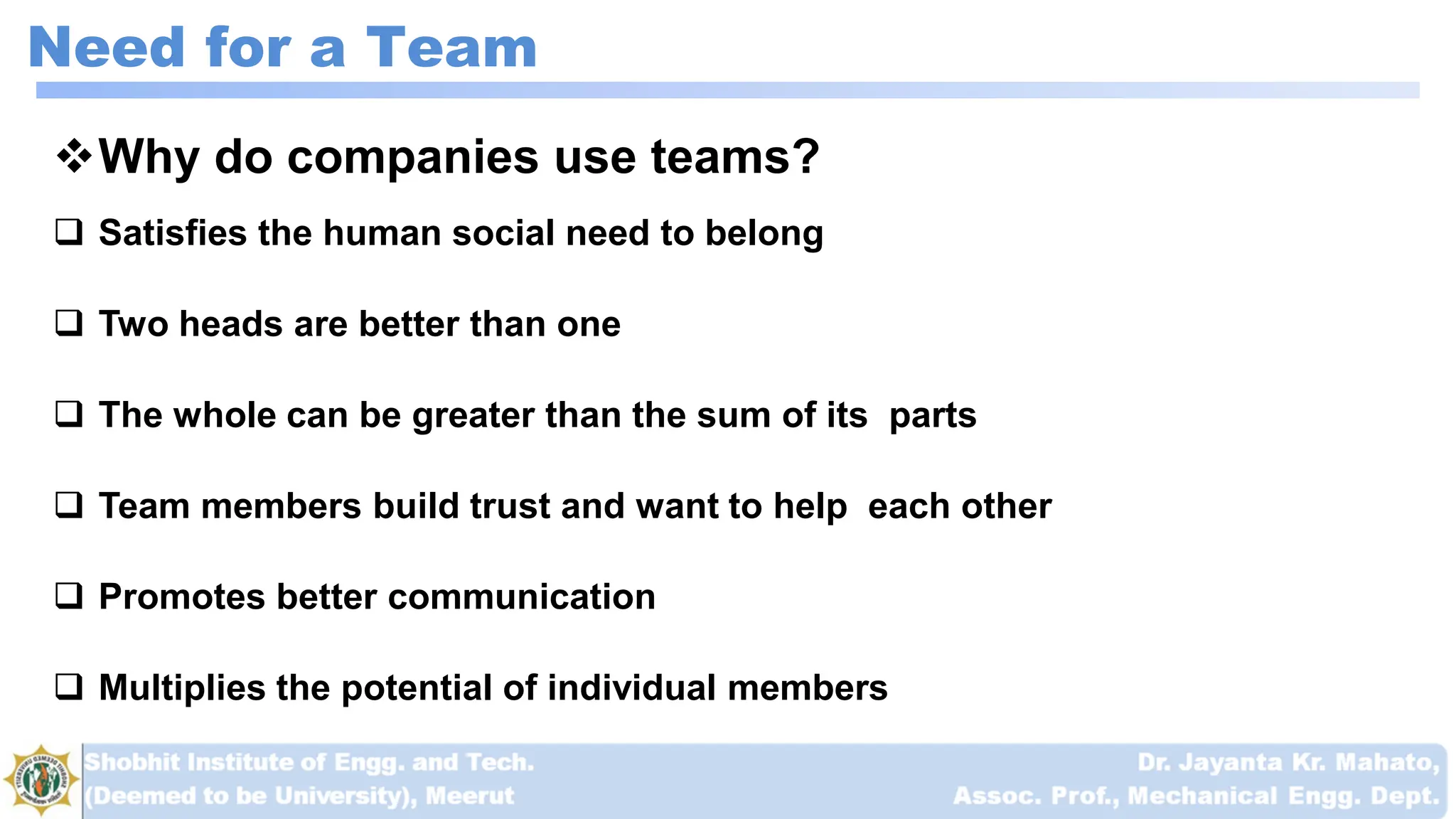Team Building Concept in Total Quality Management | PDF