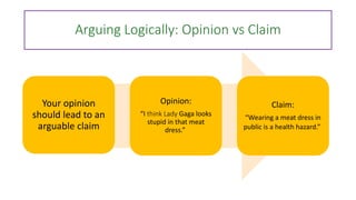 Arguing and Evidence: Writing Academic Essays | PPTX