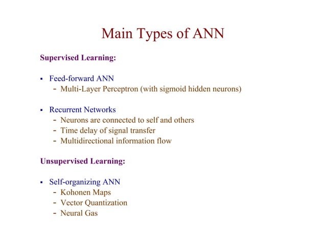 Lecture Artificial Neural Networks And Pattern Recognition Ppt