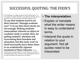 Lecture - The Art of Quoting | PPT