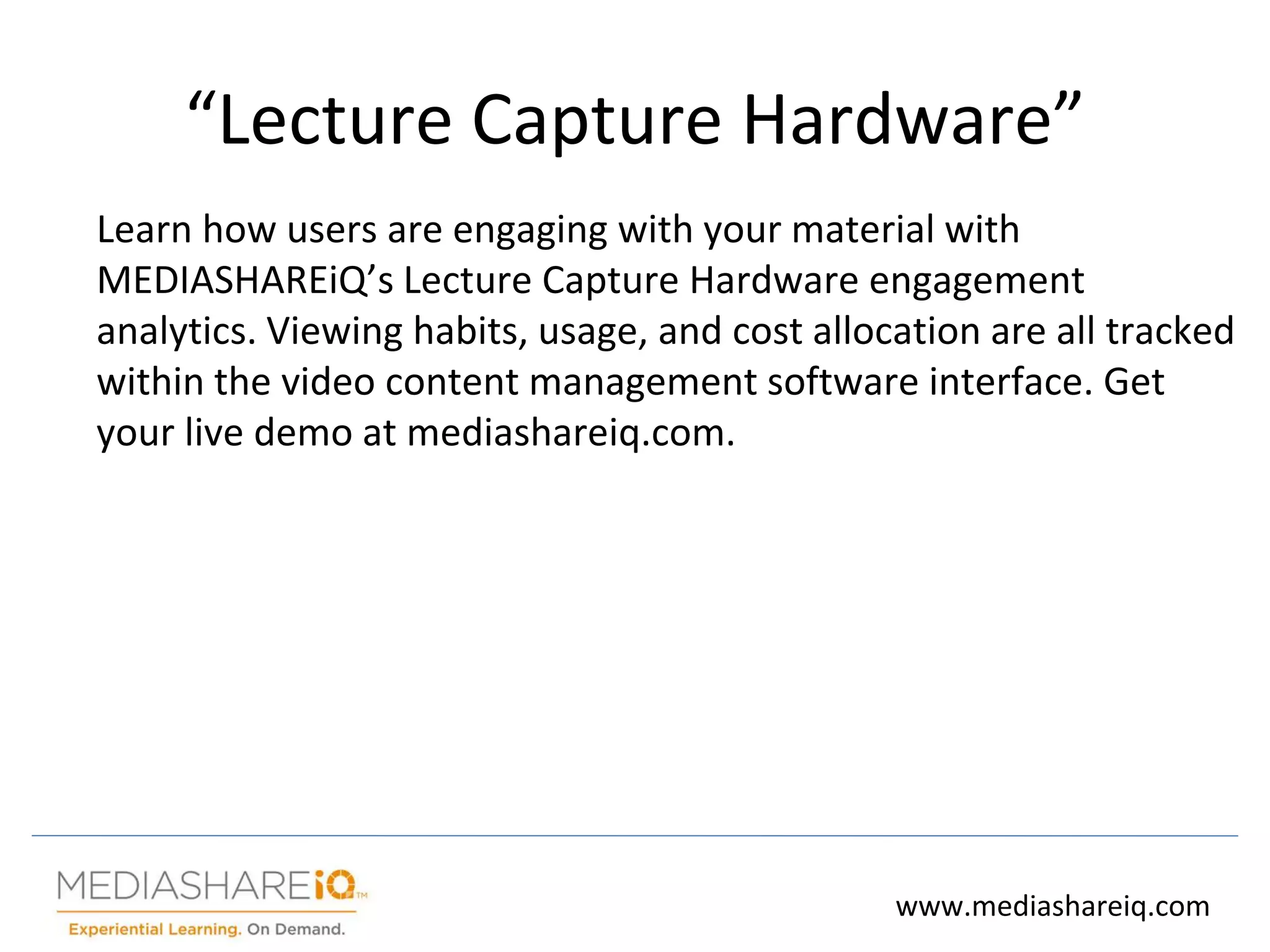 Lecture Capture Hardware | PPT