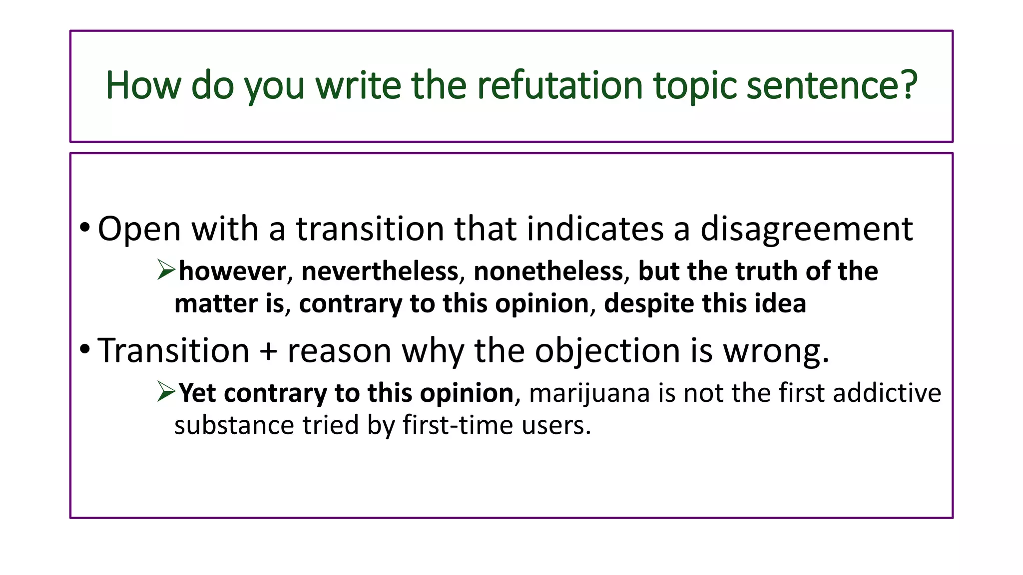 Counterargument and Refutation Paragraphs | PPTX