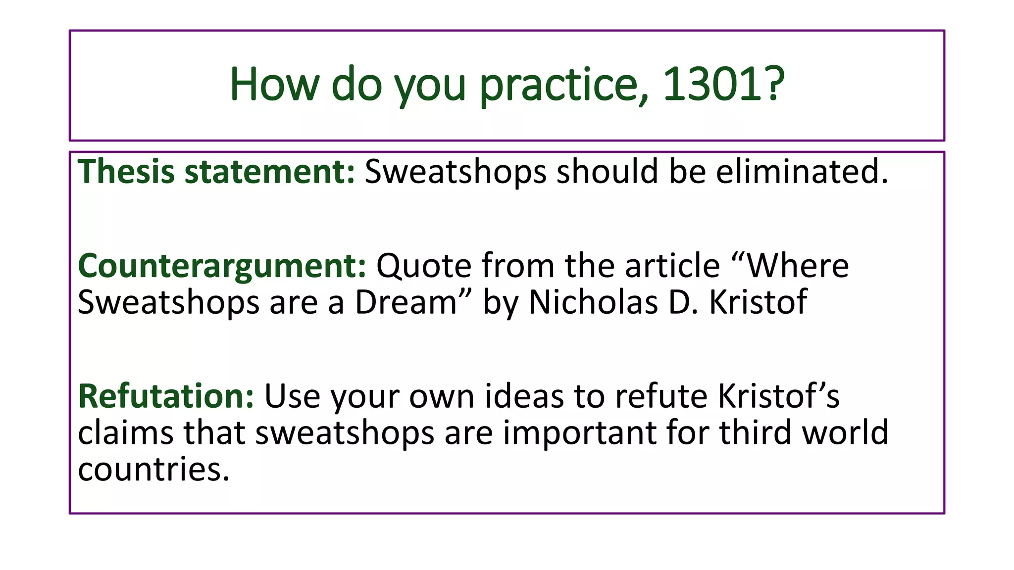 Counterargument and Refutation Paragraphs | PPTX