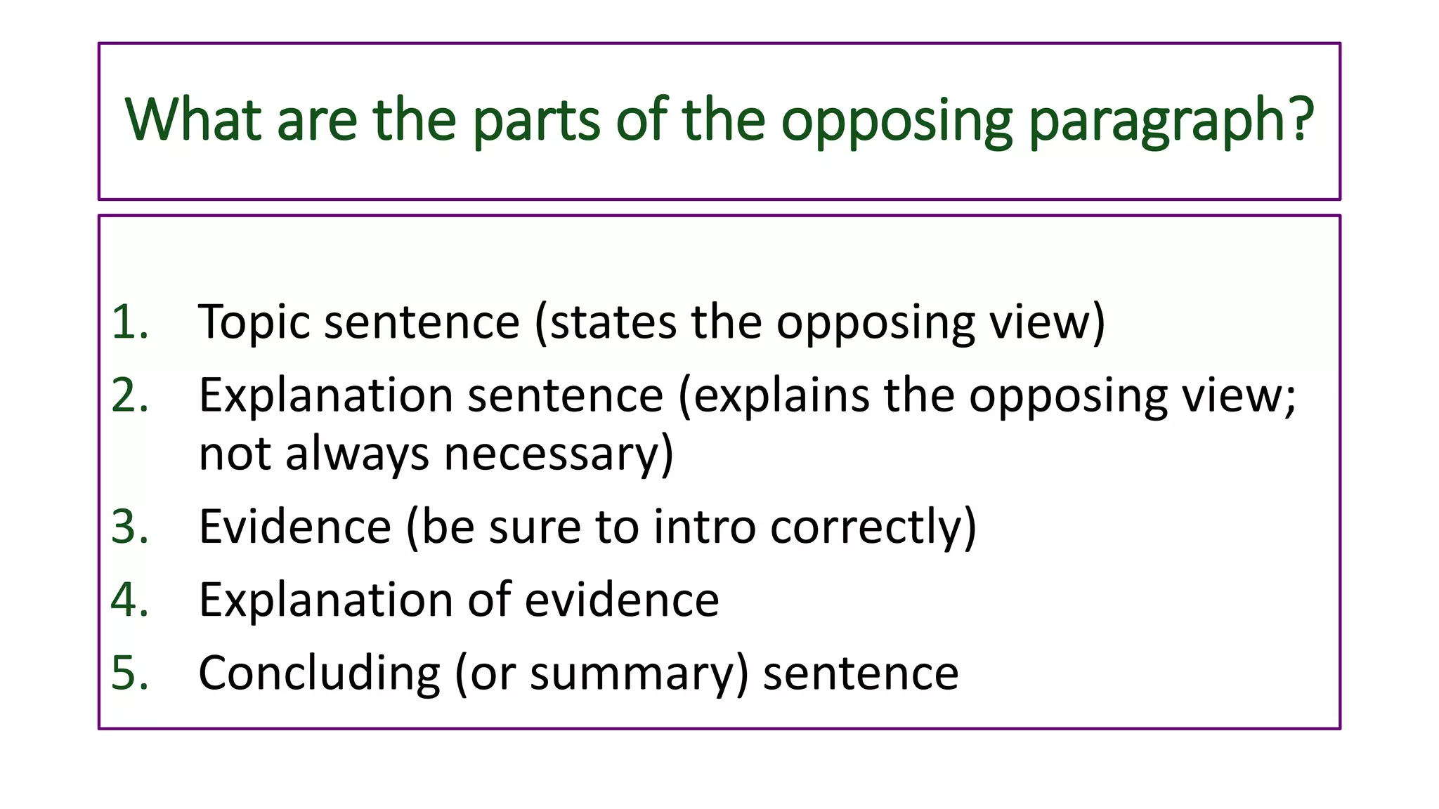 Counterargument and Refutation Paragraphs | PPTX