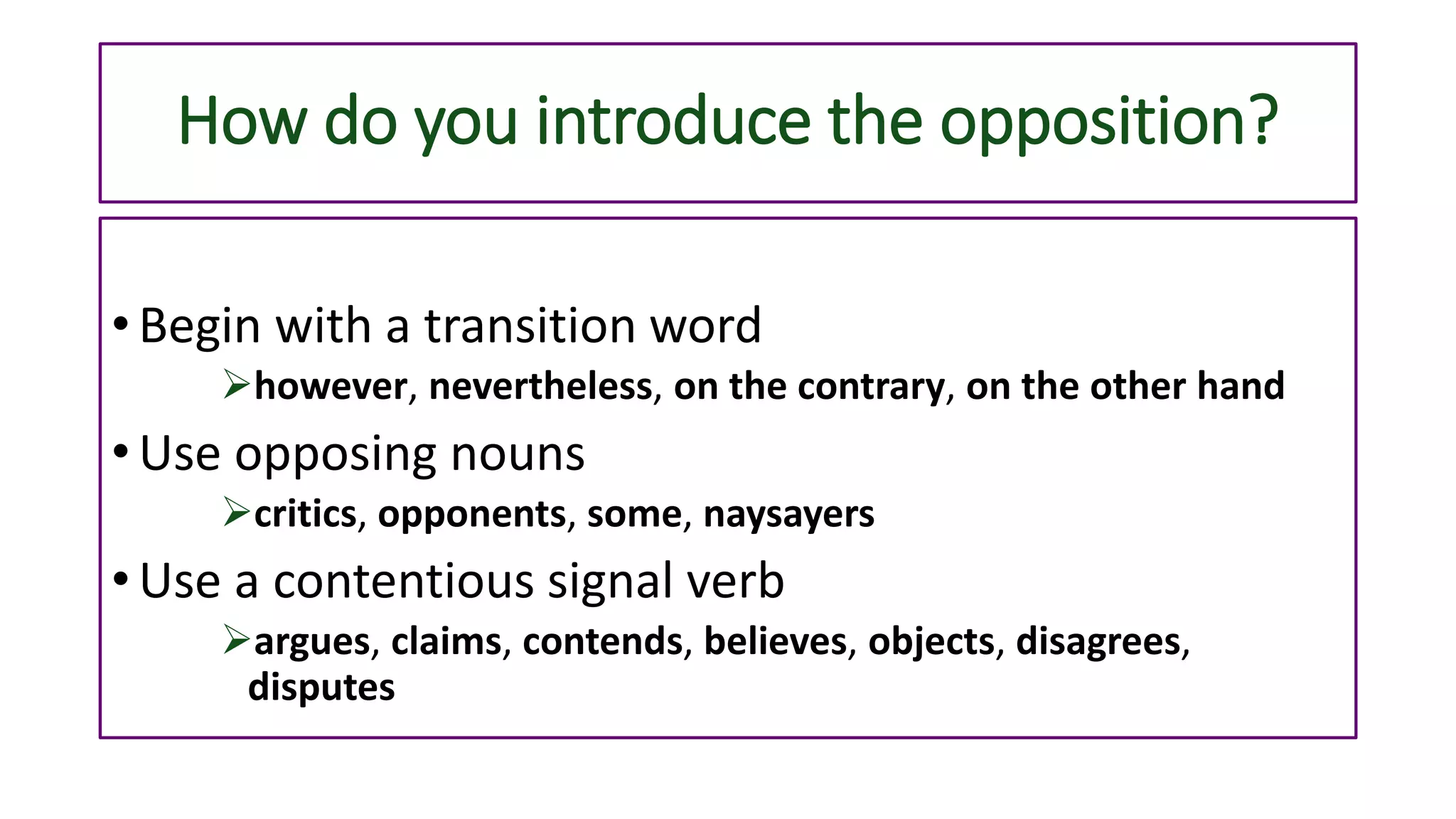 Counterargument and Refutation Paragraphs | PPTX