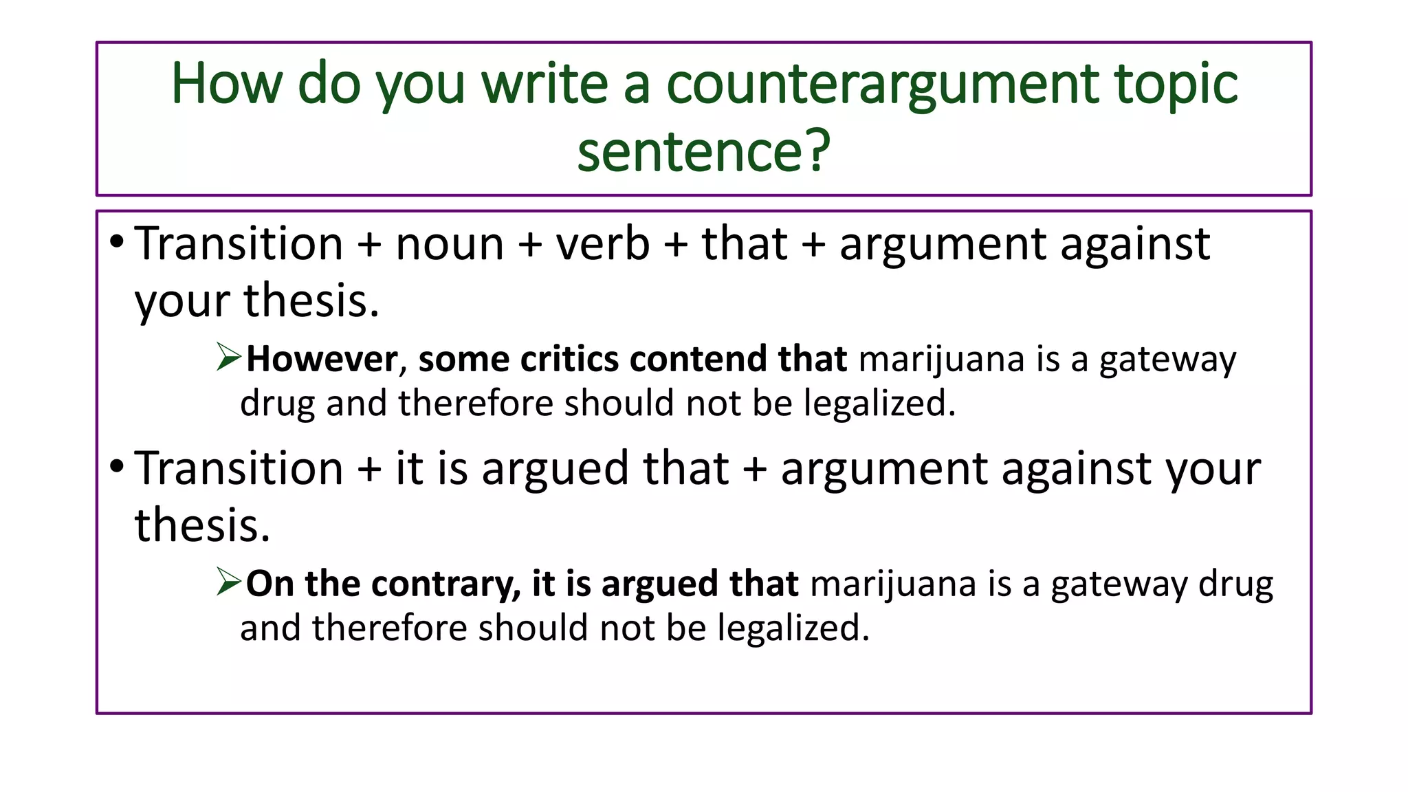 Counterargument and Refutation Paragraphs | PPTX