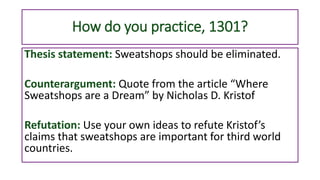 Counterargument and Refutation Paragraphs | PPTX