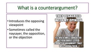 Counterargument and Refutation Paragraphs | PPTX