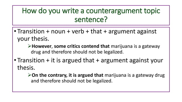 Counterargument and Refutation Paragraphs | PPTX | Illegal Drugs ...
